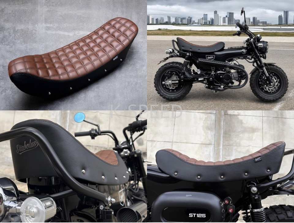 Diabolus Two-tone seat square pattern side pins Diabolus pattern embroidered on the back long ...